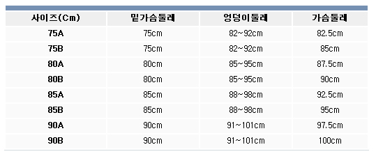 속옷 사이즈 여성 속옷 사이즈 재는법 브라 사이즈 표 팬티 사이즈 표 거들 사이즈 표 네이버 블로그