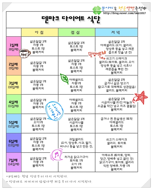 덴마크다이어트 식단 및 준비 네이버 블로그