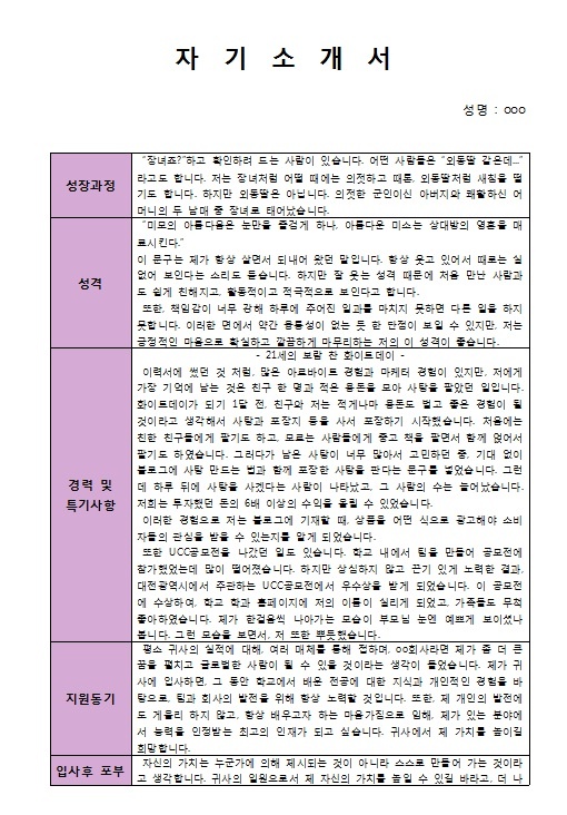 자기소개서 샘플 이랑 자기소개서 쓰는법 참고하세요 네이버 블로그