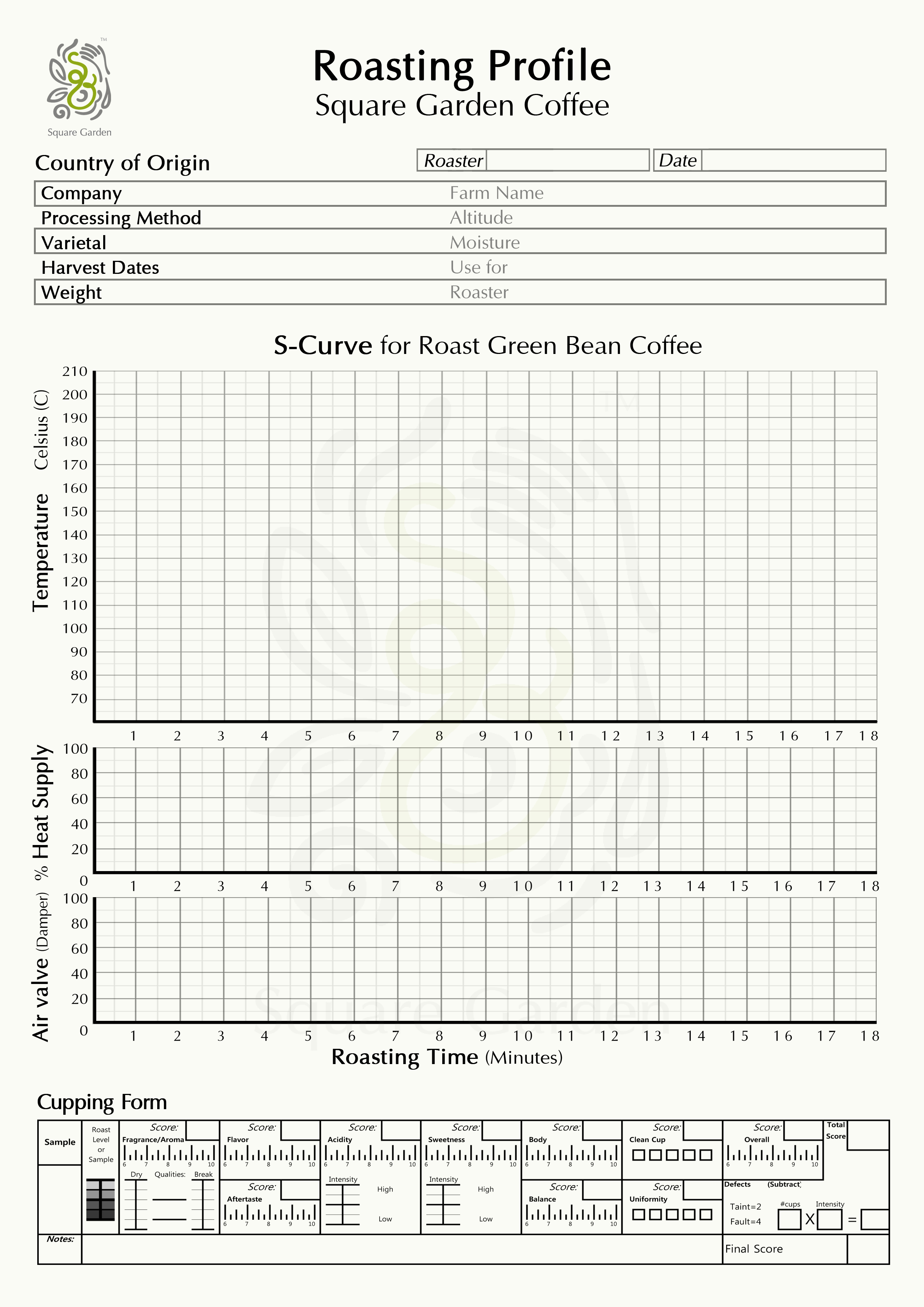 Roasting Profile Form 로스팅 프로파일 기록할 수 있는 폼 입니다. : 네이버 블로그