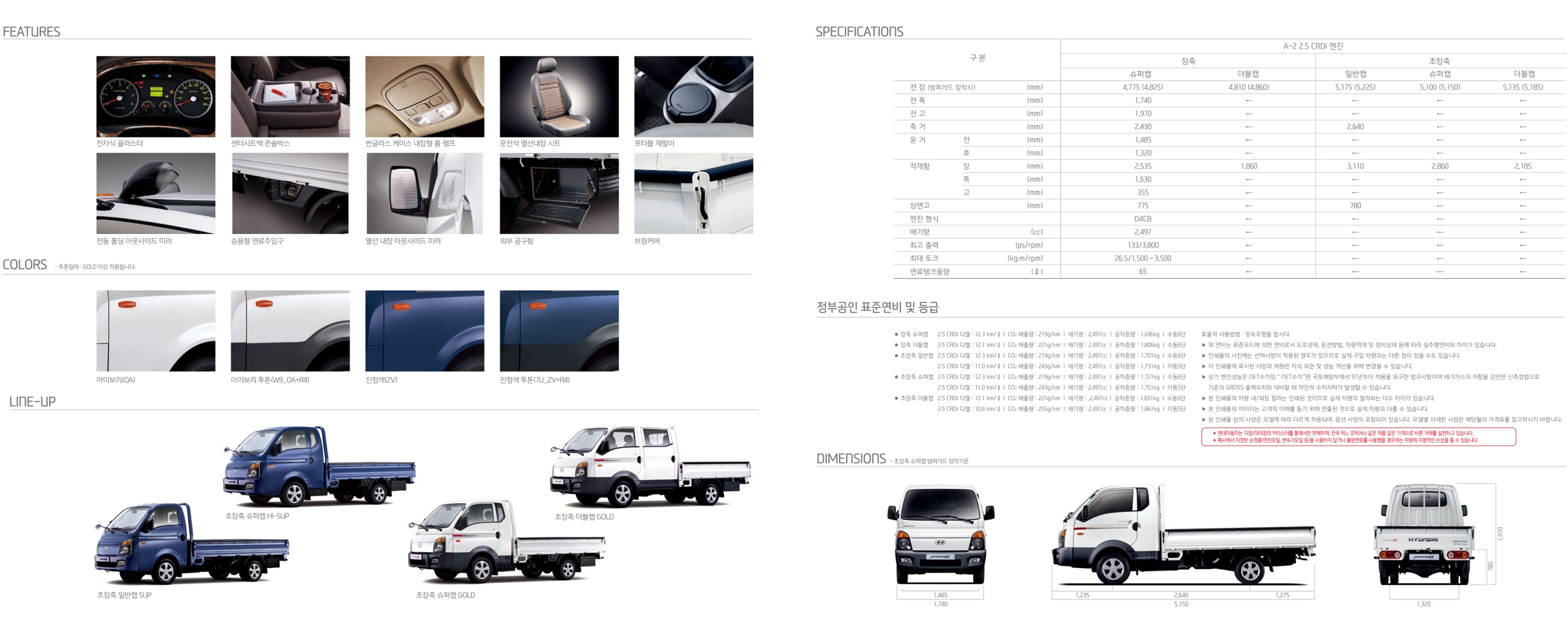 현대 포터2 더블캡 초장축 플러스 Plus 수동변속모델 Mt 리스 견적 비용 제원 가격 카다로그 네이버 블로그