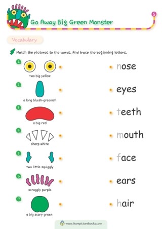 무료 영어동화 워크시트 2탄! - 노부영 Go Away Big Green Monster!! : 네이버 블로그