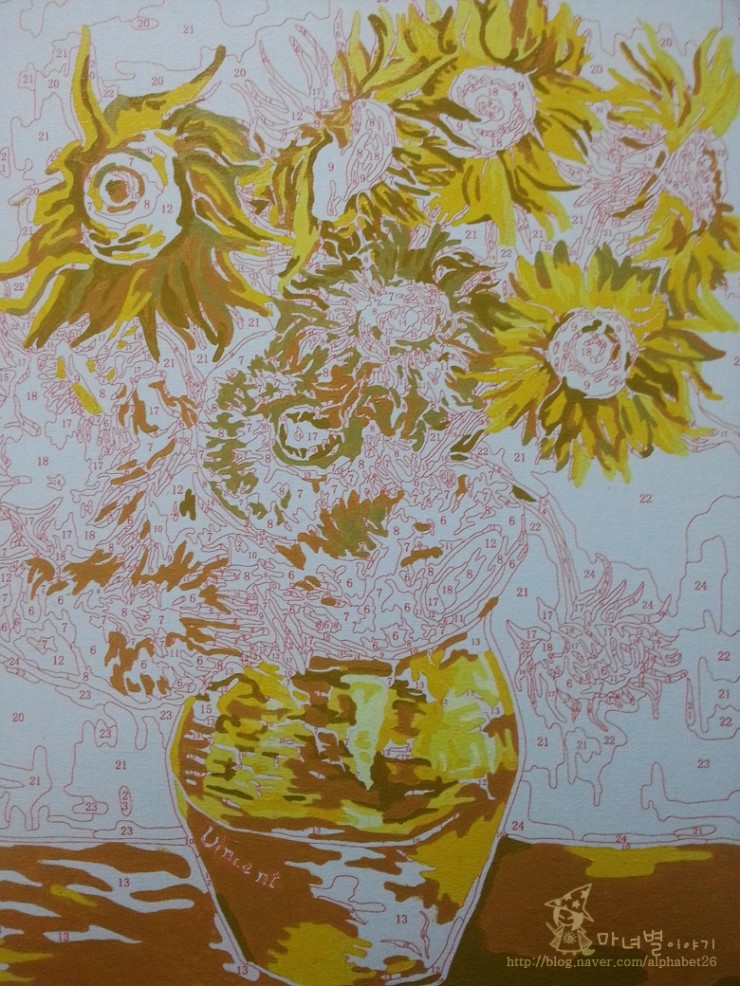 마녀별 취미생활 내가 그리는 Diy명화 반고흐의 해바라기 그림 직접 그리기 네이버 블로그