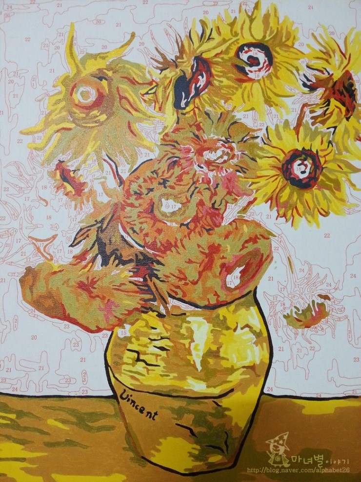마녀별 취미생활 내가 그리는 Diy명화 반고흐의 해바라기 그림 직접 그리기 네이버 블로그