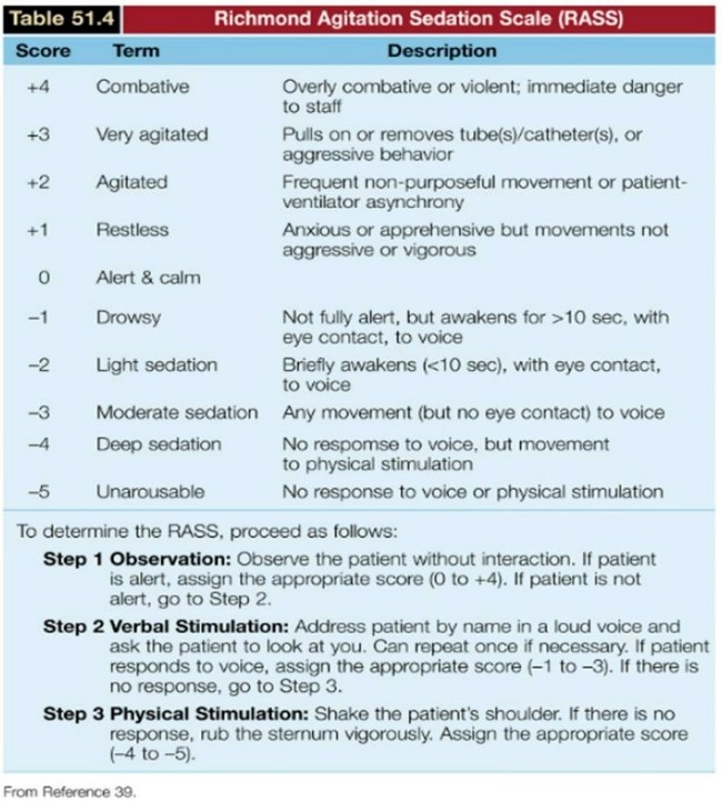 Richmond Agitation Sedation Scale Rass The Icu Book 5th Edition 네이버 블로그