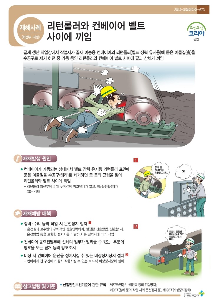 리턴롤러와 컨베이어벨트 사이에 끼임 네이버 블로그