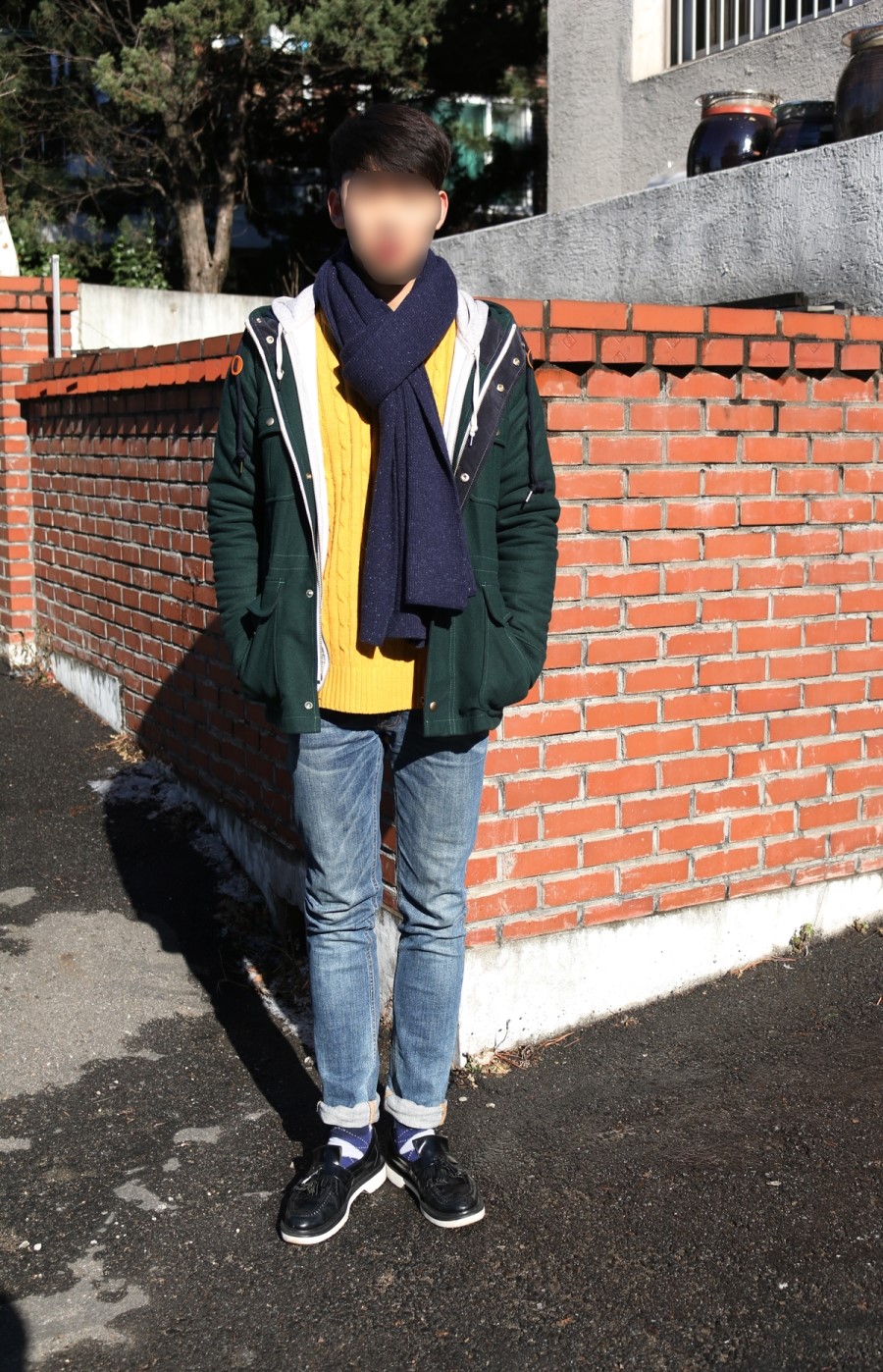 남자 카키색 자켓 코디하기 아우터 모옌 아우터 후드집업 니트 디팩토 바지 누디진 블리치 신발 로크 네이버 블로그