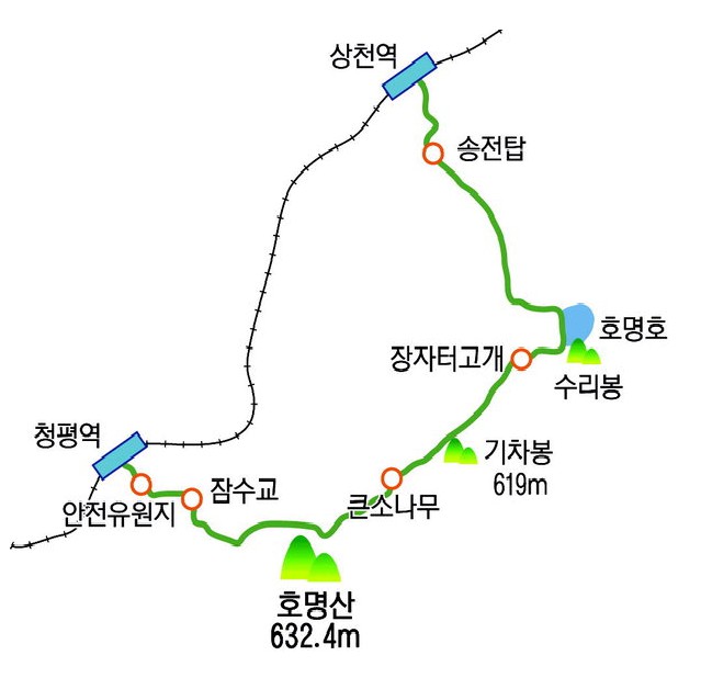 가평 호명산 등산지도 청평 호명산 산행지도호명산 등산코스 네이버 블로그