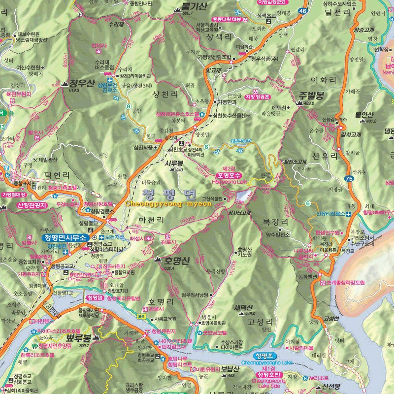 가평 호명산 등산지도 청평 호명산 산행지도호명산 등산코스 네이버 블로그