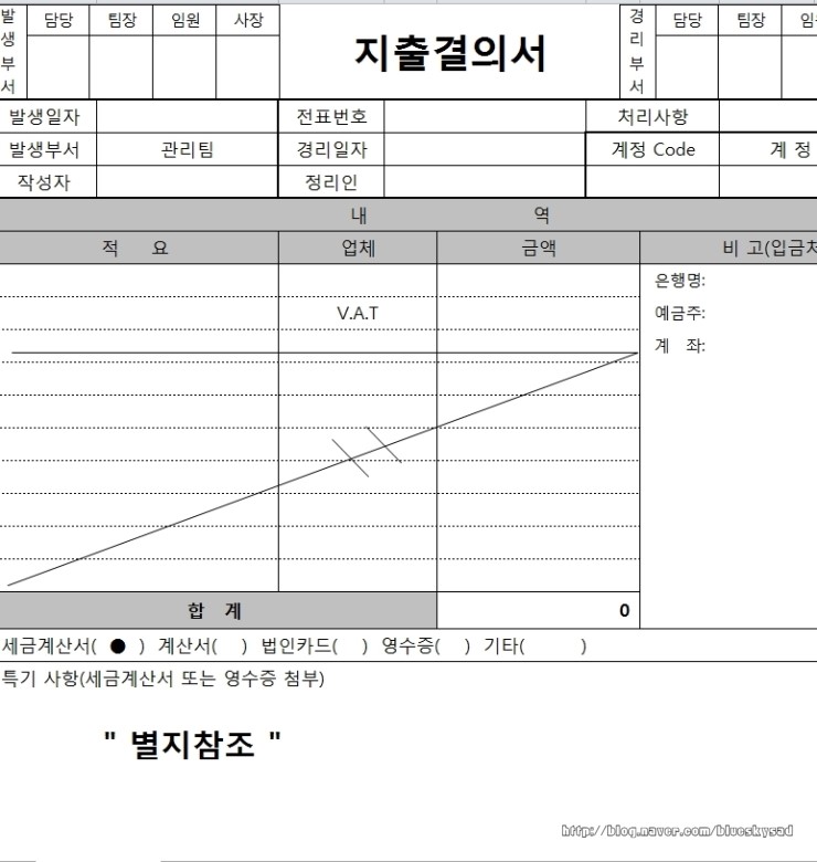 엑셀 지출결의서 양식 8종 무료나눔 네이버 블로그