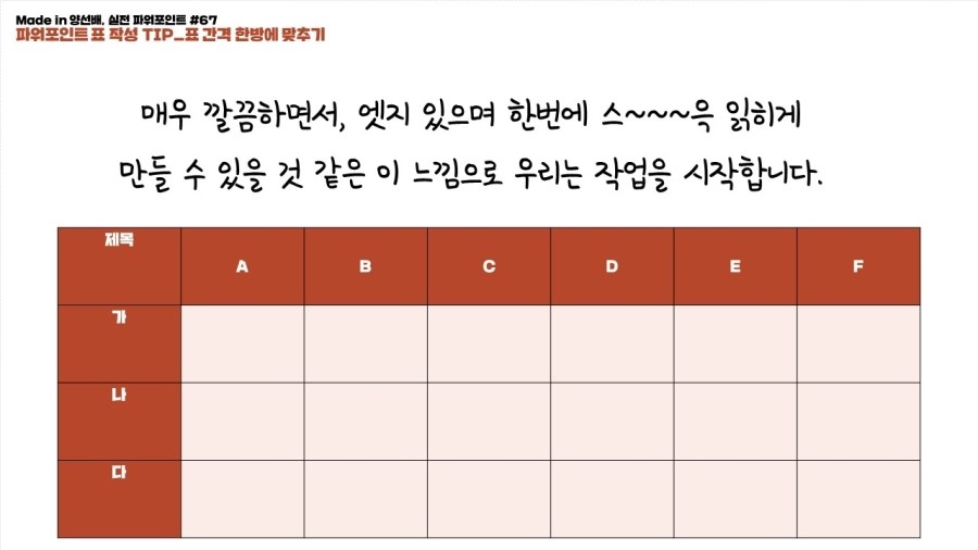 양선배 Ppt강의 67 파워포인트 표 작성 Tip 표 간격 한방에 맞추기 네이버 블로그