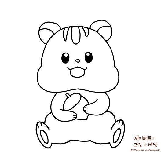 간단하게 따라그리는 귀여운 다람쥐 캐릭터 강좌 네이버 블로그 