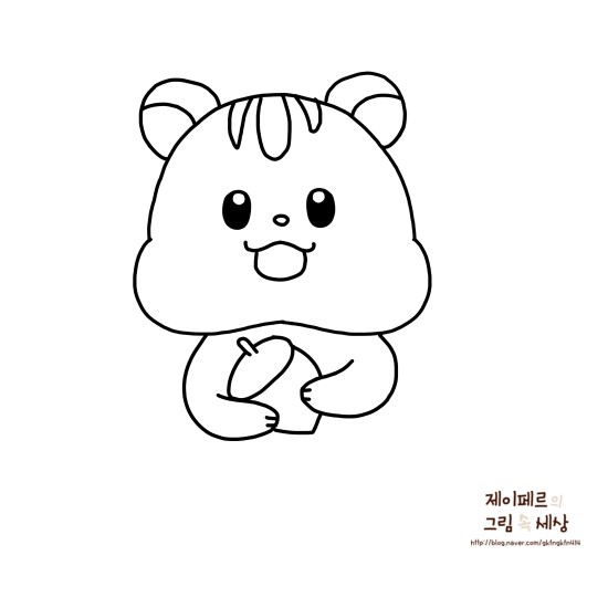 간단하게 따라그리는 귀여운 다람쥐 캐릭터 강좌 네이버 블로그