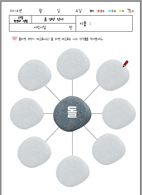 활동지 And 자료지 ㅡ 물과 얼음 밴다이어그램동시 물은요술쟁이 물이없다면 돌 연상단어 흙이야기 작은책 만들기