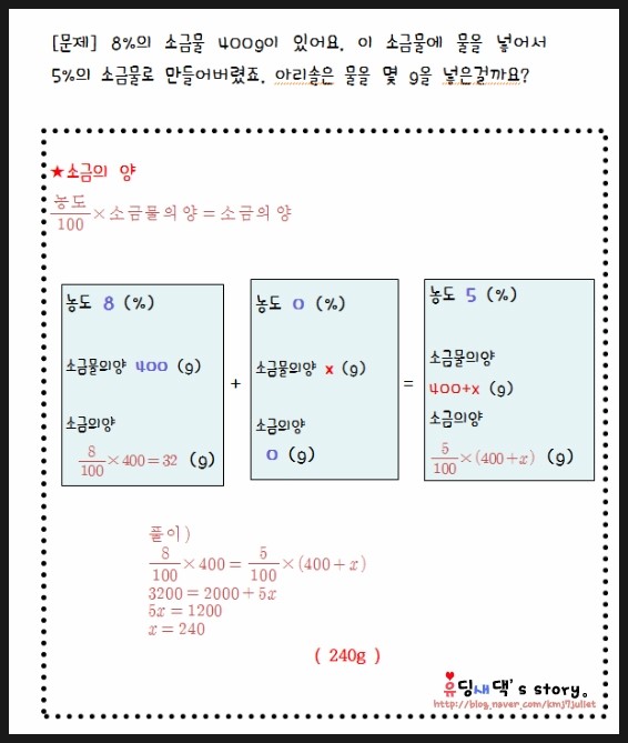 일차방정식활용 농도 거리문제 네이버 블로그