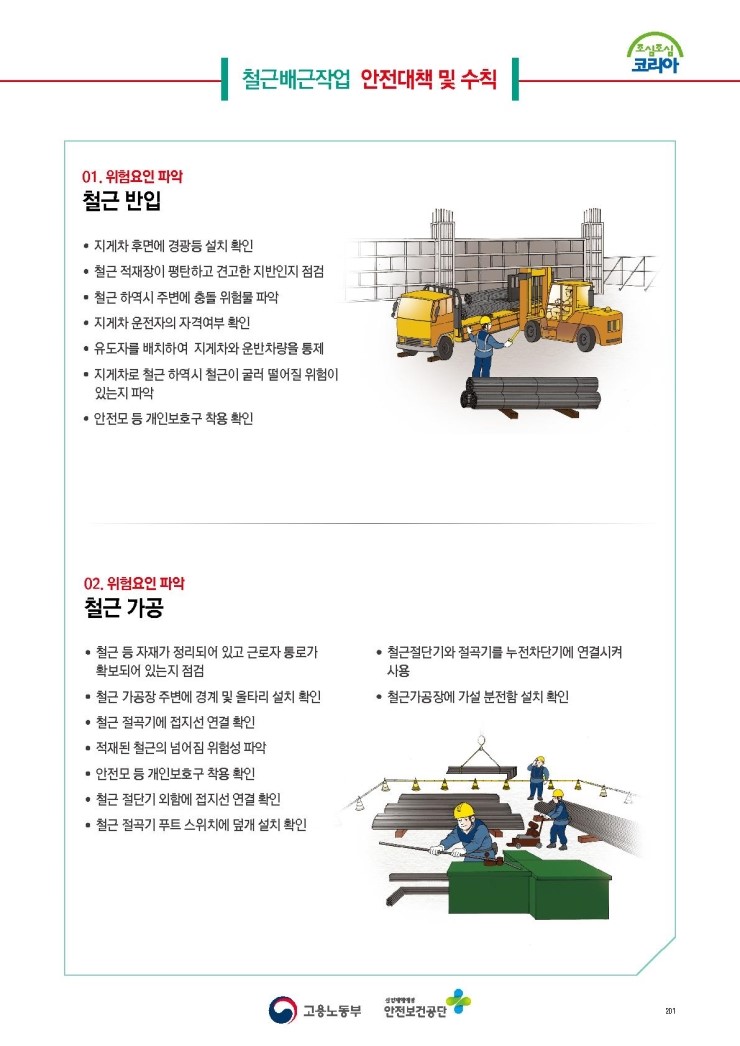 건설업 공종별 위험성평가 철근배근 작업안전 네이버 블로그