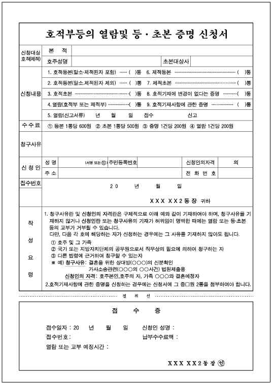 동사무소 양식 주민등록표 열람 등본 초본 교부 위임장 네이버 블로그