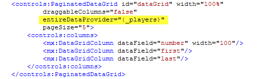 [Flex] DataGrid with pagination, paginate component, paginator : 네이버 블로그