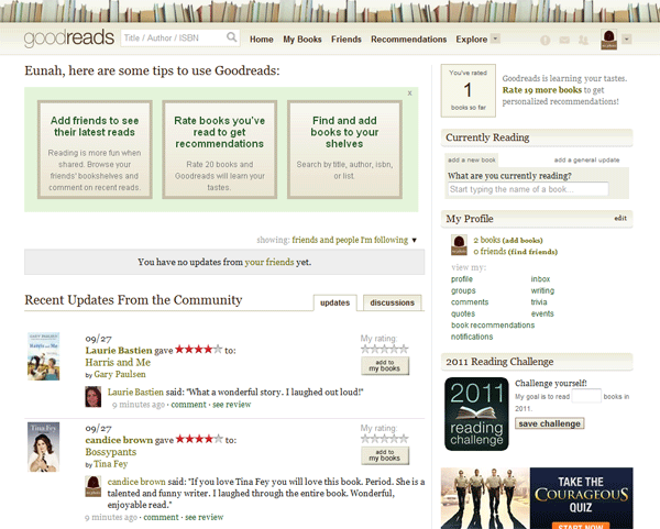 미국 도서커뮤니티 Goodreads : 네이버 블로그