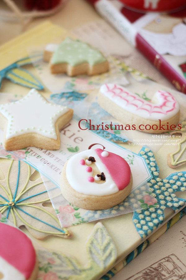 크리스마스쿠키, 아이싱쿠키, 산타할아버지쿠키만들기. - 10만개의 레시피, 메뉴판키친 요리판