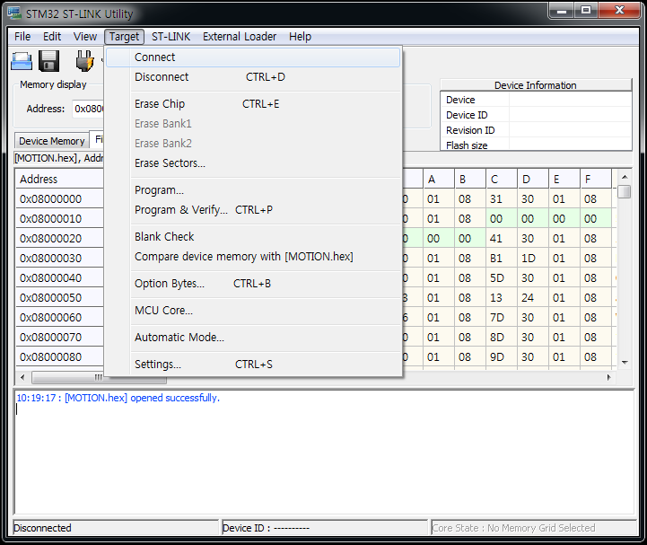 STM32 ST-LINK Utility 사용방법 : 네이버 블로그