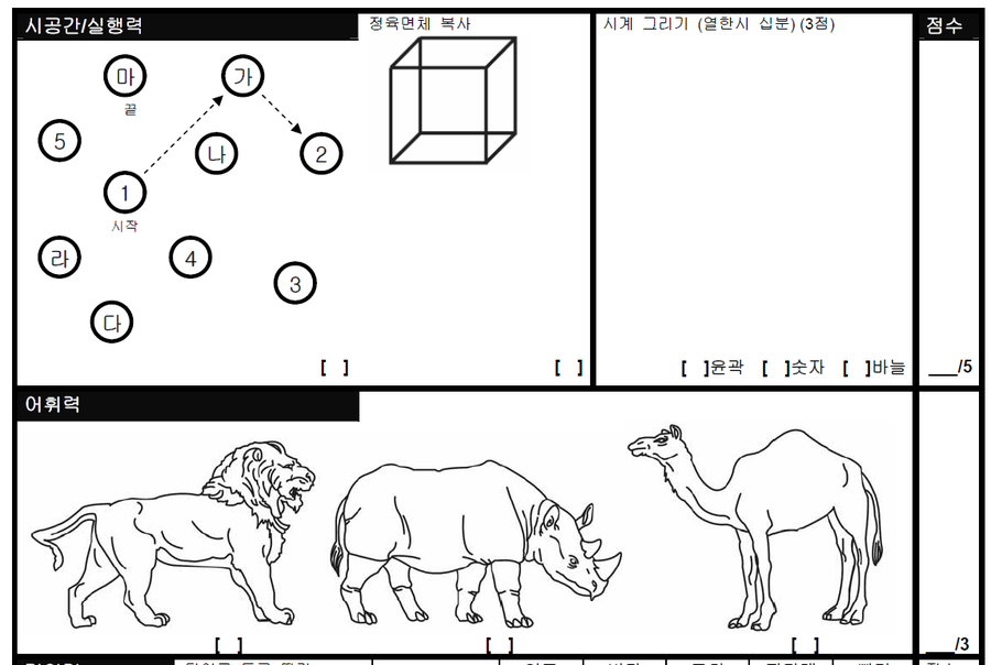 경도인지장애의 평가: MoCA-K 검사법 : 네이버 블로그