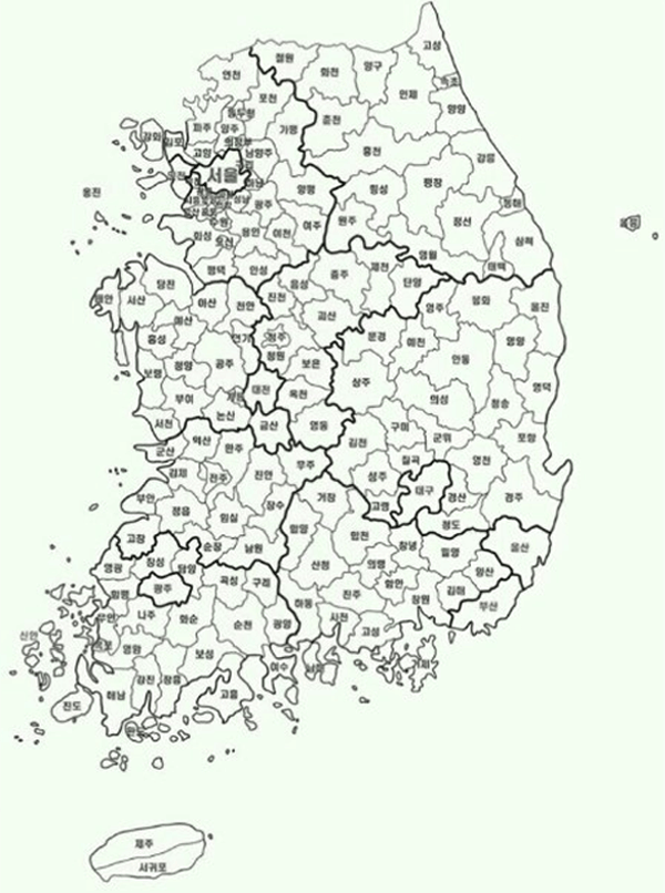 대한민국 우리나라 전국 지도 그림 상세 보기♡ : 네이버 블로그