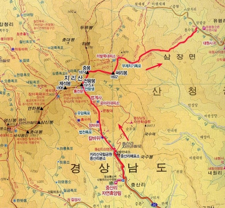 지리산 등산코스 추천/지리산 등산지도 : 네이버 블로그