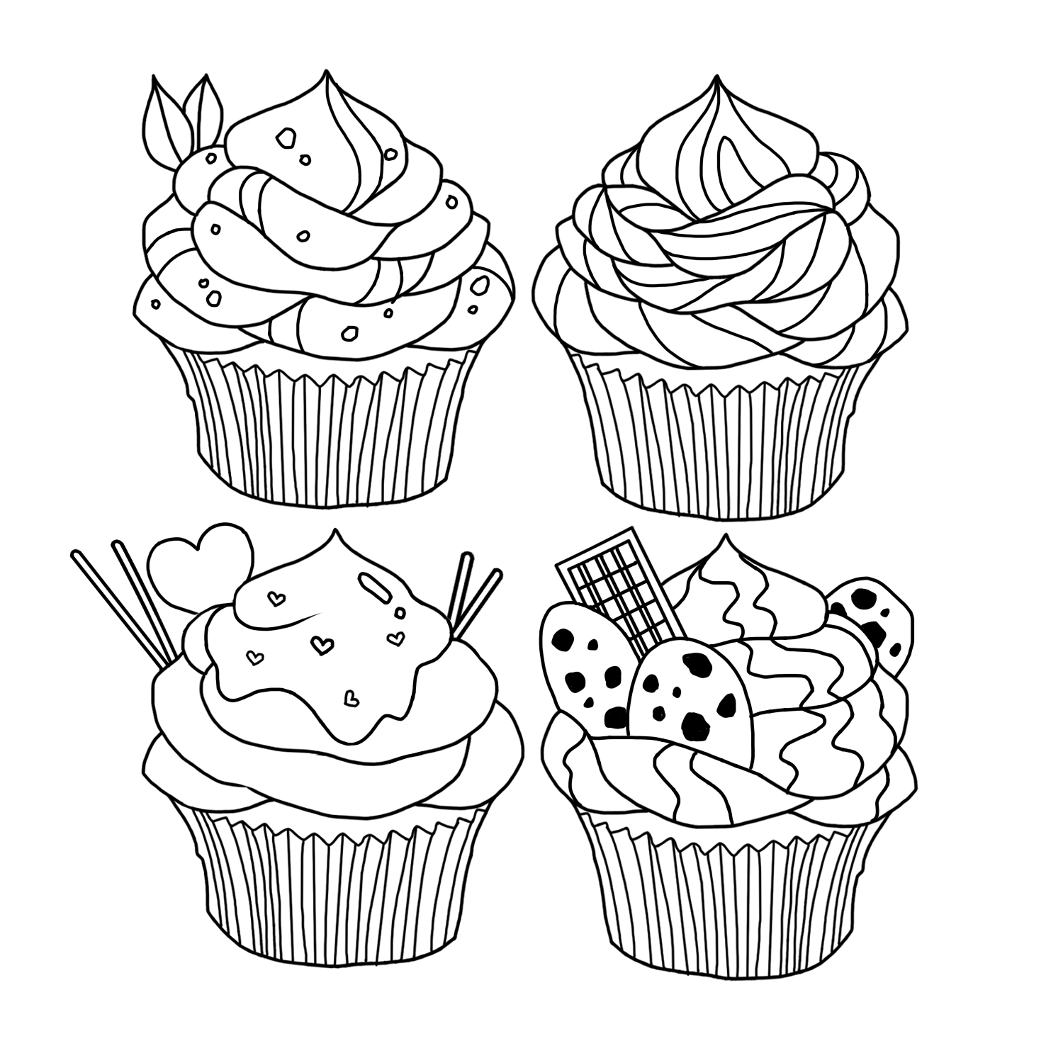 맛있는 컵케이크 컬러링 도안 프린트 공유! : 네이버 블로그