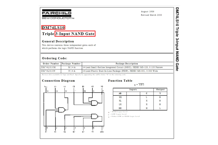 74LS10 3-Input NAND게이트 실습 : 네이버 블로그