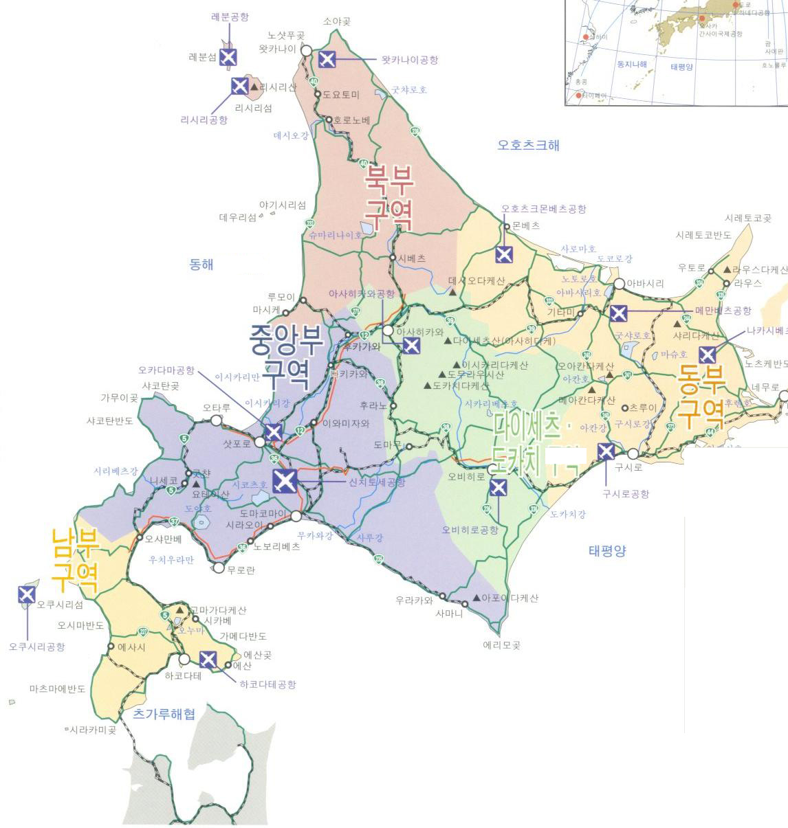 홋카이도 지도 + 여행정보 : 네이버 블로그